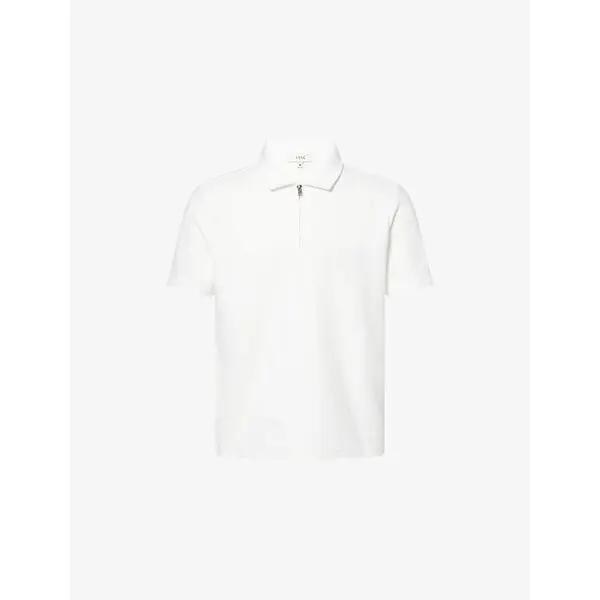 ARNE Cavour Textured Zip Woven Polo Shirt