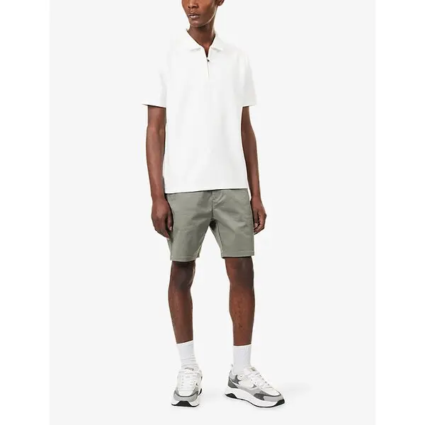 ARNE Cavour Textured Zip Woven Polo Shirt