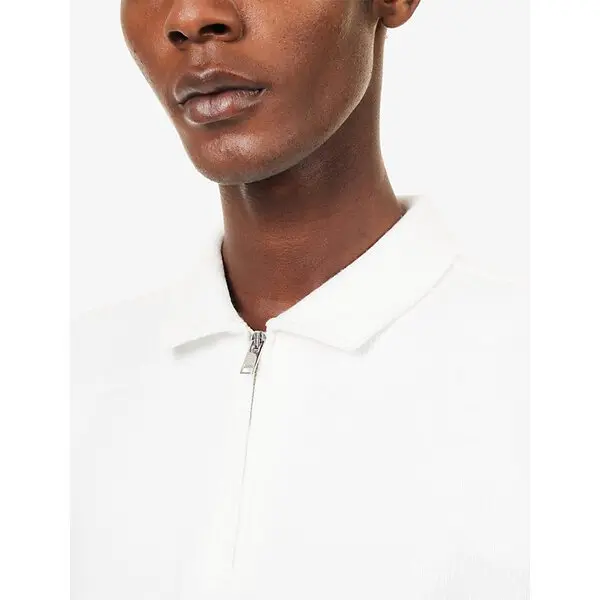 ARNE Cavour Textured Zip Woven Polo Shirt