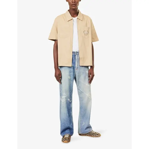 True Religion Buddha Logo-patch Cotton Shirt