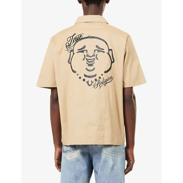 True Religion Buddha Logo-patch Cotton Shirt