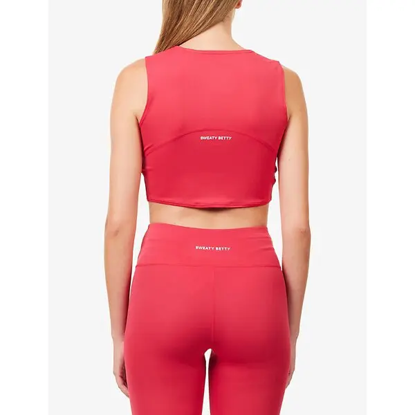 Sweaty Betty All Day Cropped Wrap Stretch-jersey Top