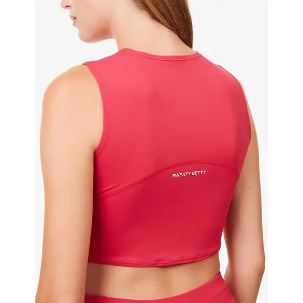 Sweaty Betty All Day Cropped Wrap Stretch-jersey Top