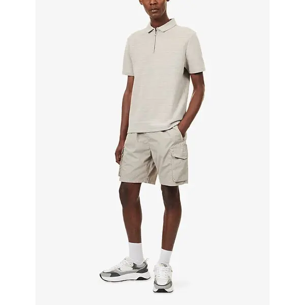 ARNE Cavour Textured Zip Woven Polo Shirt Xxl