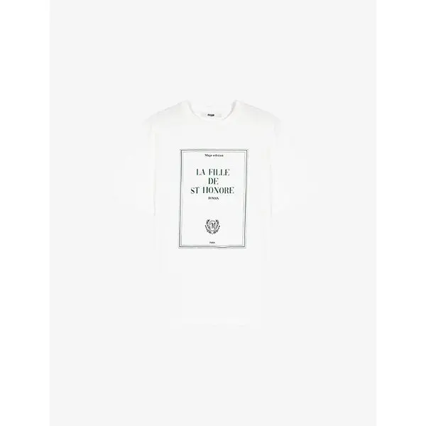 Maje Branded Print Short-sleeved Cotton Jersey T-shirt - White