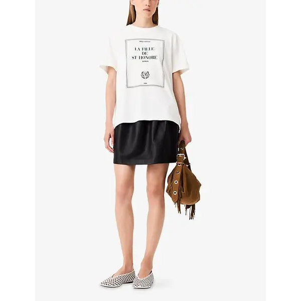 Maje Branded Print Cotton Jersey T-shirt