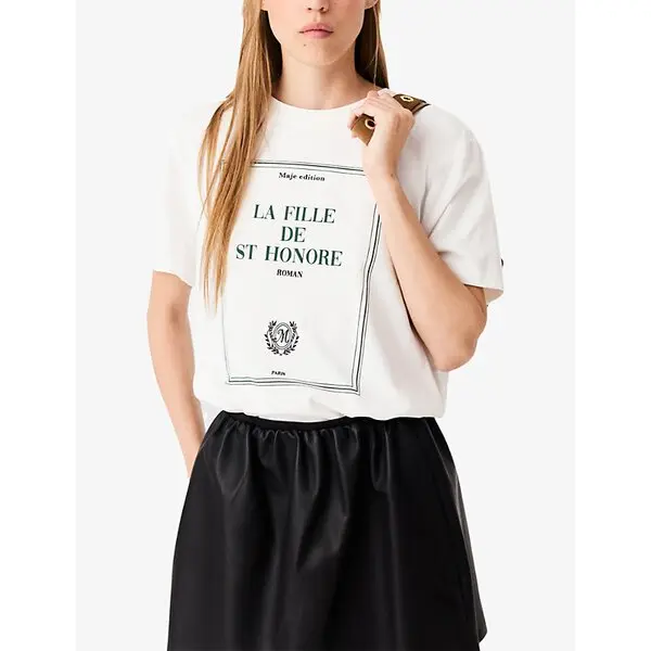 Maje Branded Print Cotton Jersey T-shirt