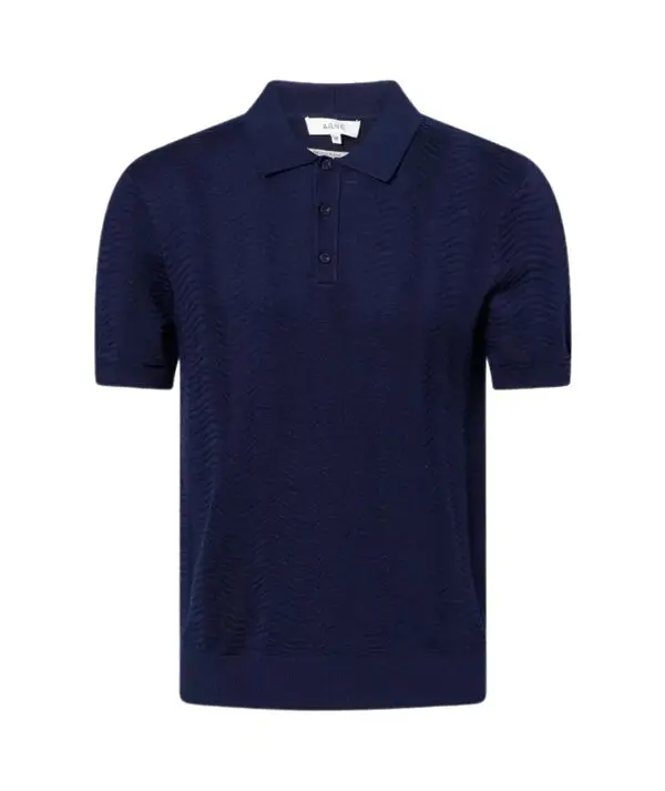 ARNE Arles Wave Textured Woven Polo Shirt