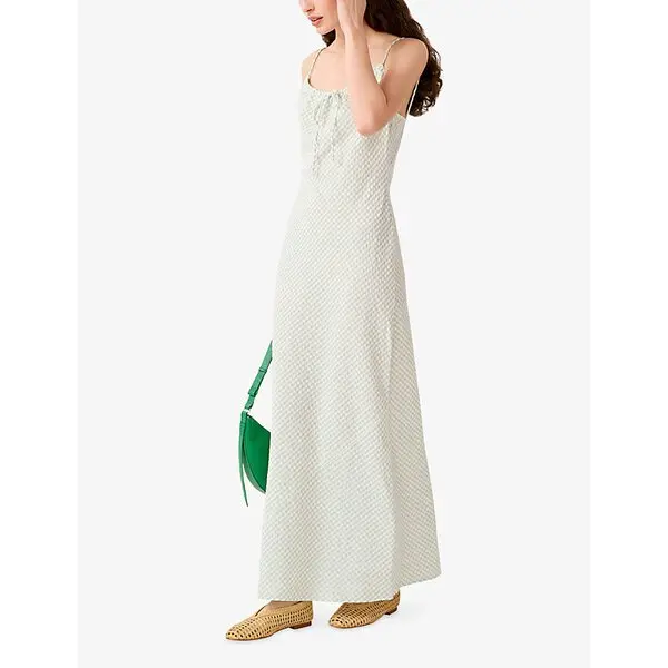 OMNES Cecile Gingham Cotton Maxi Dress