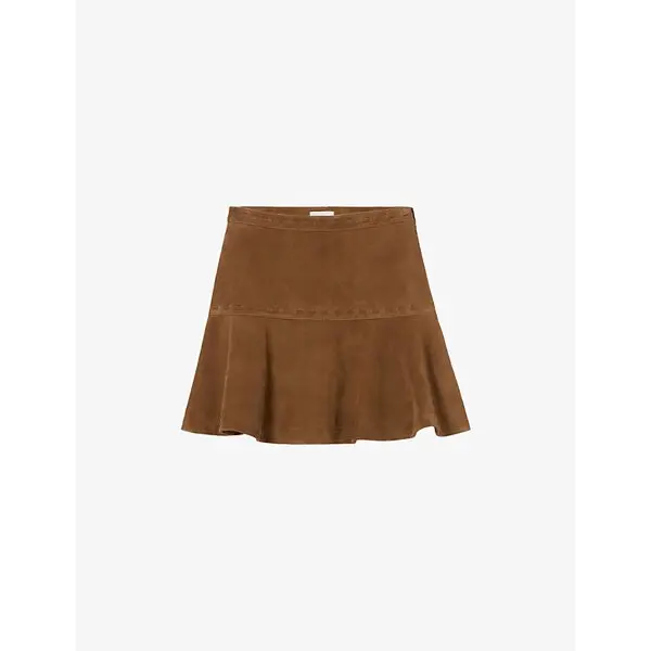 Claudie Pierlot Flared Suede Mini Skirt