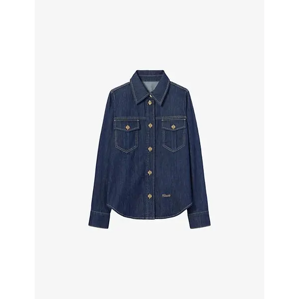 Claudie Pierlot Long-sleeved Denim Shirt - Blue Denim