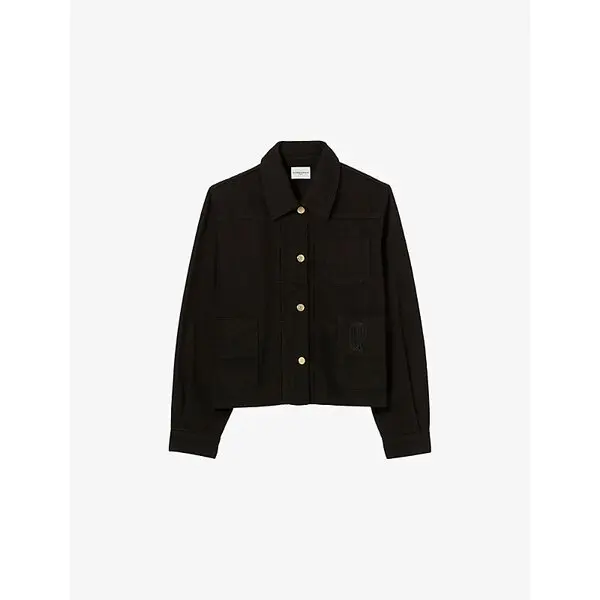 Claudie Pierlot Branded-button Denim Worker Jacket