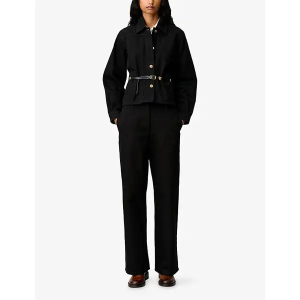 Claudie Pierlot Branded-button Denim Worker Jacket
