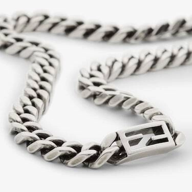 Fendi Ff Logo Tube Necklace
