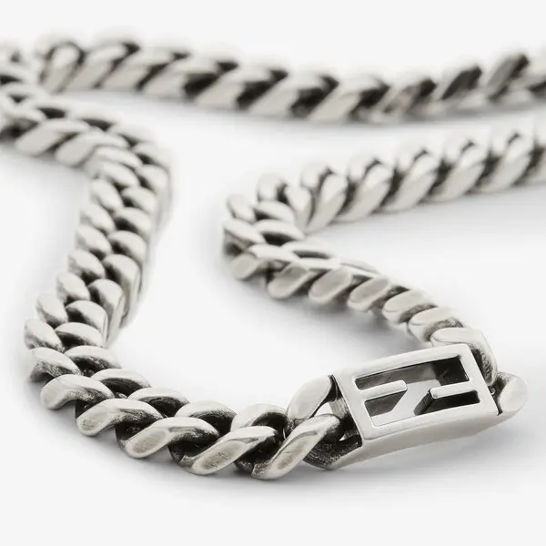 Fendi Ff Logo Tube Necklace