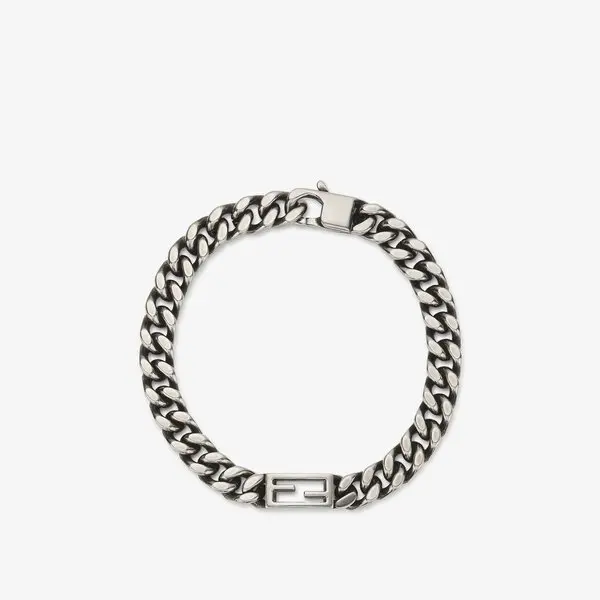 Fendi Ff Logo Link Bracelet - Silver