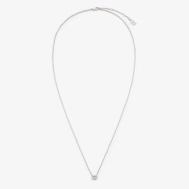 Fendi Orbit Necklace With Ff Logo Pendant - Silver