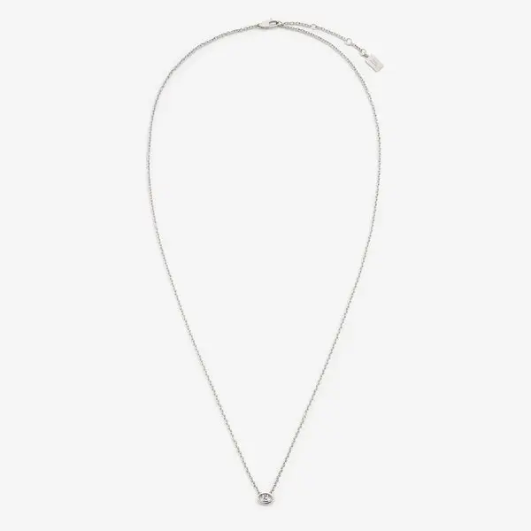 Fendi Orbit Necklace With Ff Logo Pendant - Silver