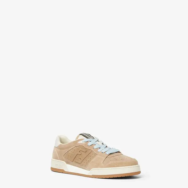 Fendi Match Suede Sneakers With Tape Ribbon - Beige