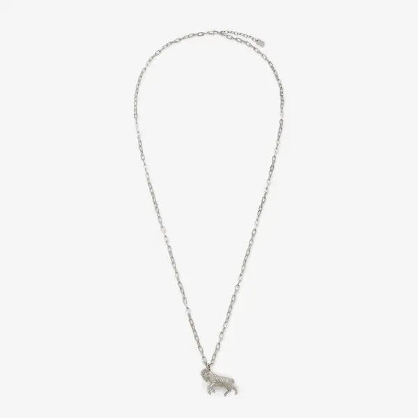 Fendi Aries Zodiac Pendant Necklace - Silver
