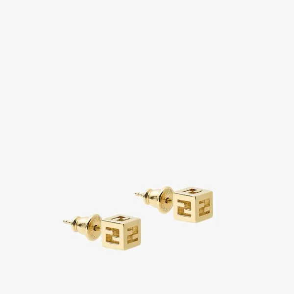 Fendi Ff Logo Cube Stud Earrings