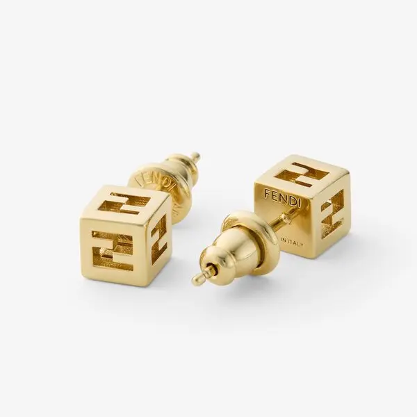 Fendi Ff Logo Cube Stud Earrings