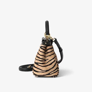 Fendi Peekaboo Mini Bag In Pony-effect Calfskin With Tiger Print
