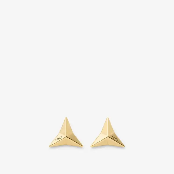 Fendi Sign Stud Earrings - Gold