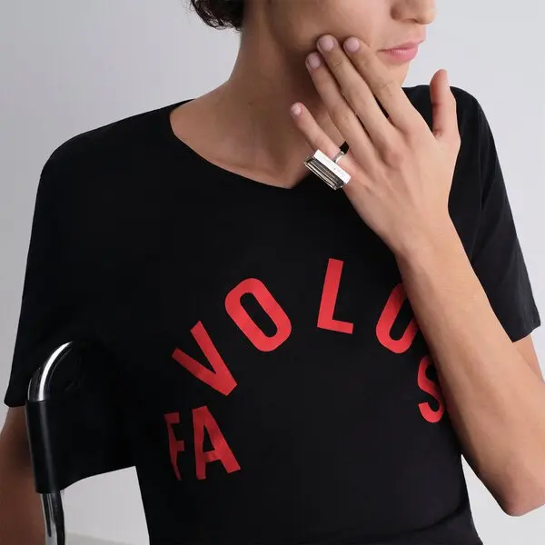 Fendi Matrimonio-manicomio" Moving Bar Ring In Sterling