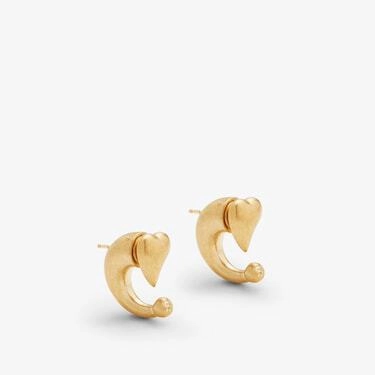 Fendi Heartbeat Earrings With Vintage Finish - Gold