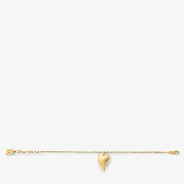 Fendi Heart Charm Chain Bracelet - Gold
