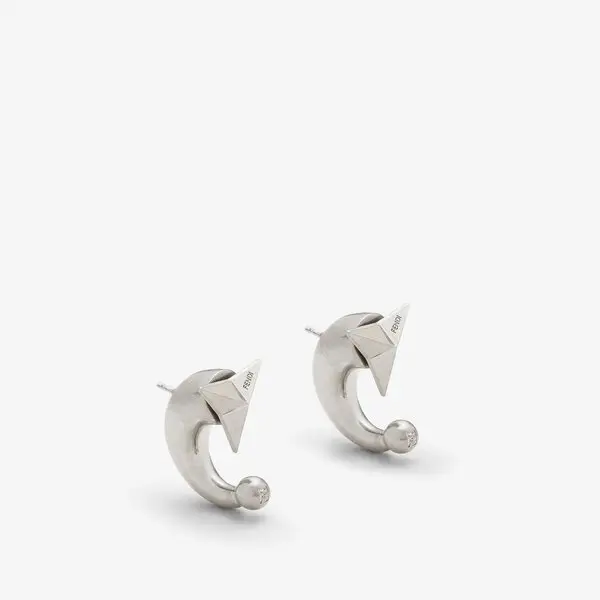 Fendi Sterling Signet Earrings - Silver