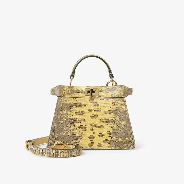 Fendi Peekaboo Iseeu Petite Bag In Light Teague Lizard