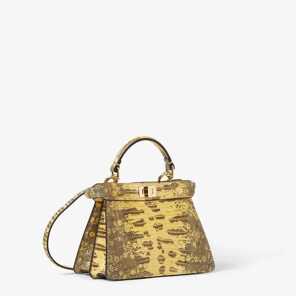 Fendi Peekaboo Iseeu Petite Bag In Light Teague Lizard