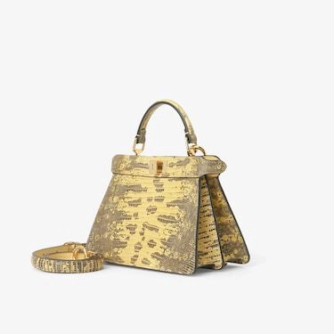 Fendi Peekaboo Iseeu Petite Bag In Light Teague Lizard