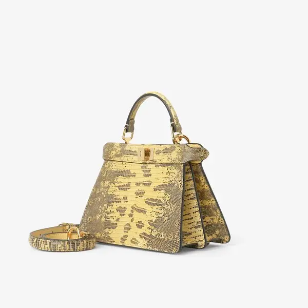 Fendi Peekaboo Iseeu Petite Bag In Light Teague Lizard