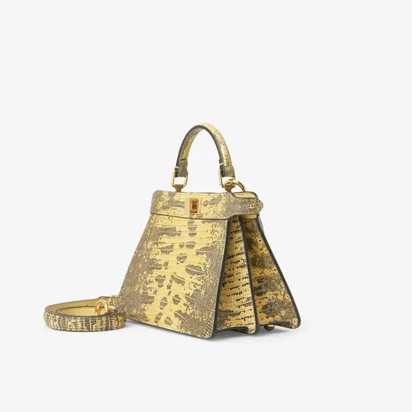 Fendi Peekaboo Iseeu Petite Bag In Light Teague Lizard