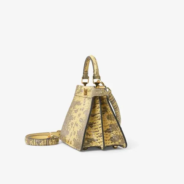 Fendi Peekaboo Iseeu Petite Bag In Light Teague Lizard