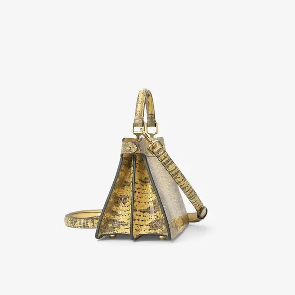 Fendi Peekaboo Iseeu Petite Bag In Light Teague Lizard