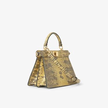 Fendi Peekaboo Iseeu Petite Bag In Light Teague Lizard