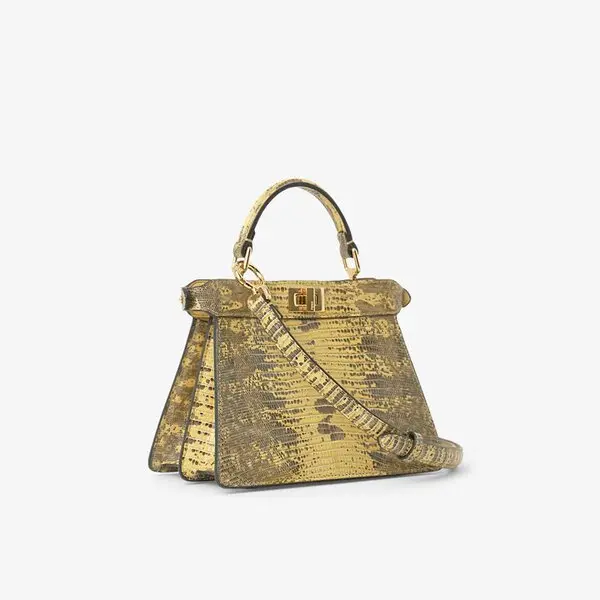 Fendi Peekaboo Iseeu Petite Bag In Light Teague Lizard