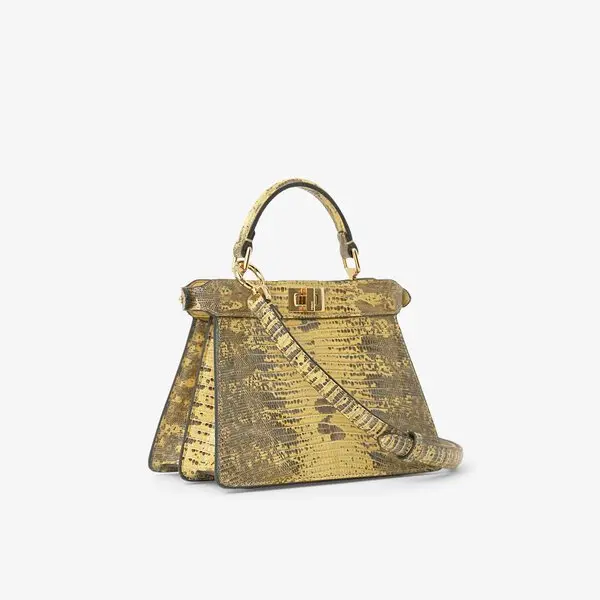 Fendi Peekaboo Iseeu Petite Bag In Light Teague Lizard