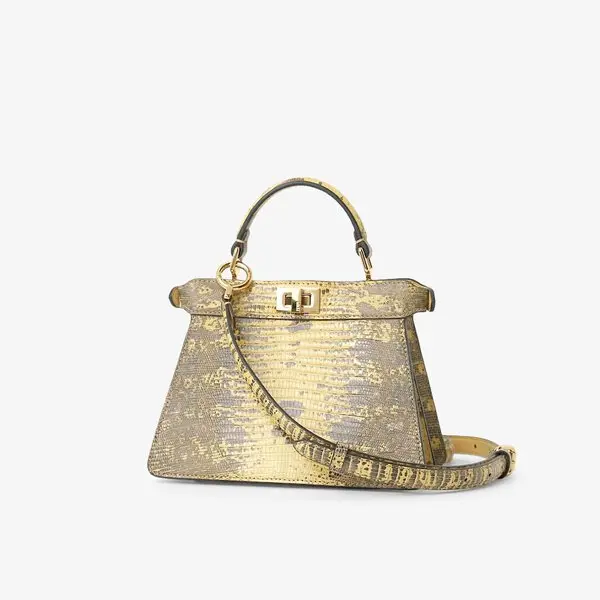 Fendi Peekaboo Iseeu Petite Bag In Light Teague Lizard