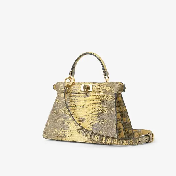 Fendi Peekaboo Iseeu Petite Bag In Light Teague Lizard