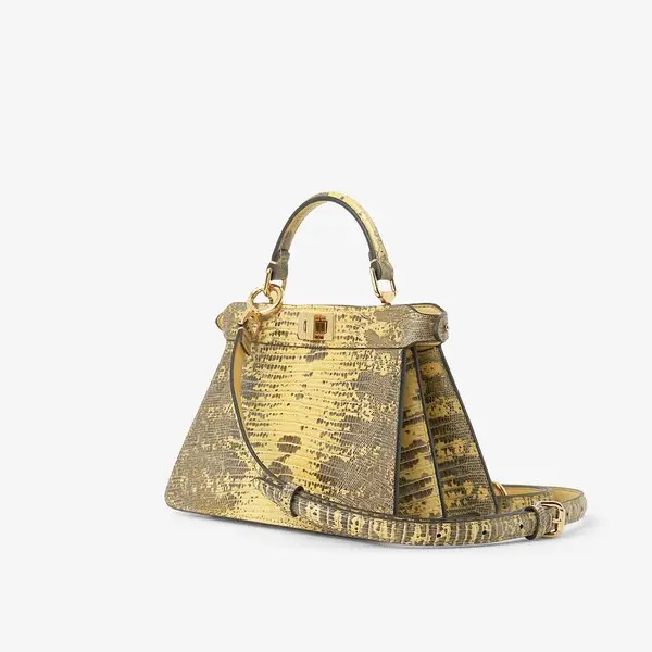 Fendi Peekaboo Iseeu Petite Bag In Light Teague Lizard