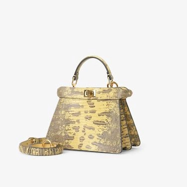 Fendi Peekaboo Iseeu Petite Bag In Light Teague Lizard