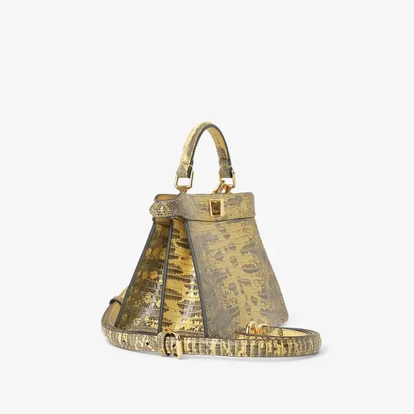 Fendi Peekaboo Iseeu Petite Bag In Light Teague Lizard