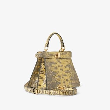 Fendi Peekaboo Iseeu Petite Bag In Light Teague Lizard