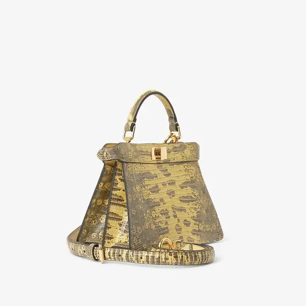 Fendi Peekaboo Iseeu Petite Bag In Light Teague Lizard