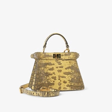Fendi Peekaboo Iseeu Petite Bag In Light Teague Lizard